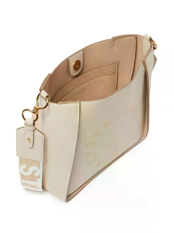 Stella McCartney Logo Vegan Leather Shoulder Bag - Neutrals