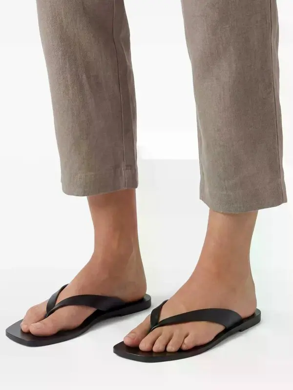 A.emery Kinto Leather Flip Flops - Black