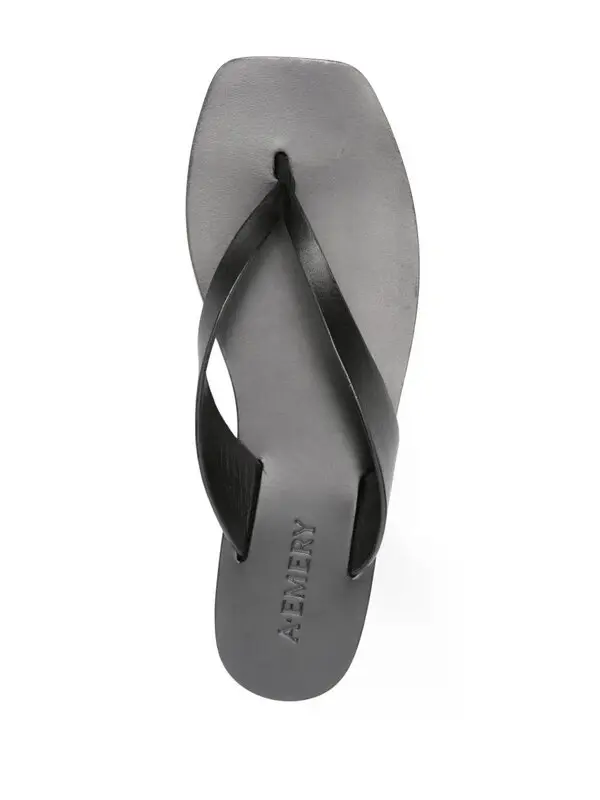 A.emery Kinto Leather Flip Flops - Black