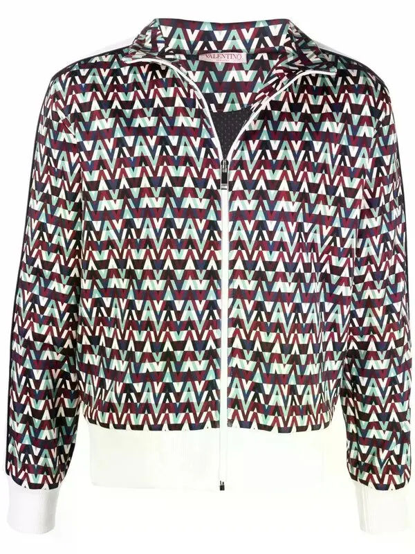 Valentino Garavani Optical-print Track Jacket - Blue