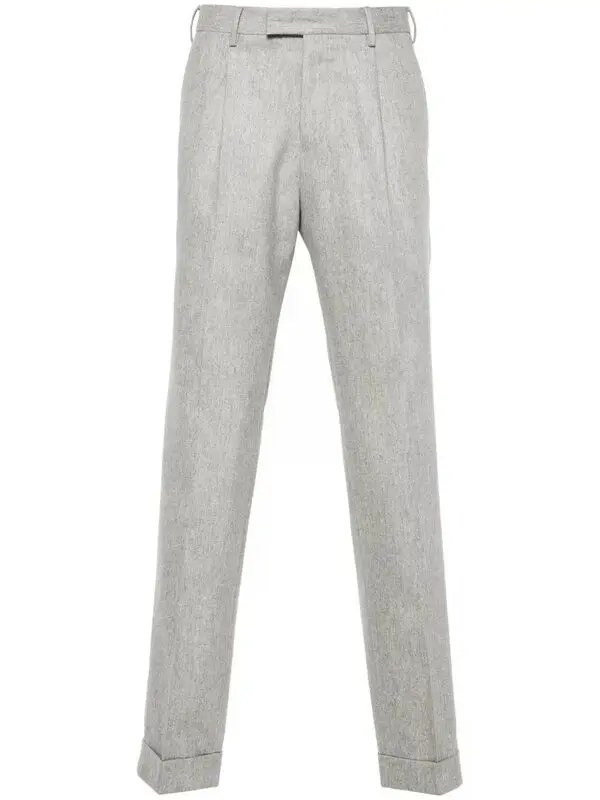 PT TORINO Mid-rise Tapered Trousers - Grey