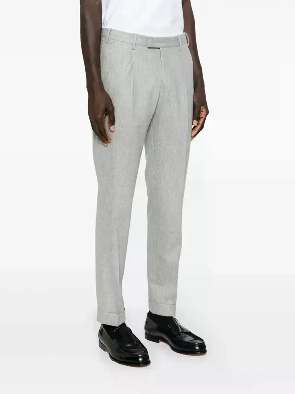 PT TORINO Mid-rise Tapered Trousers - Grey