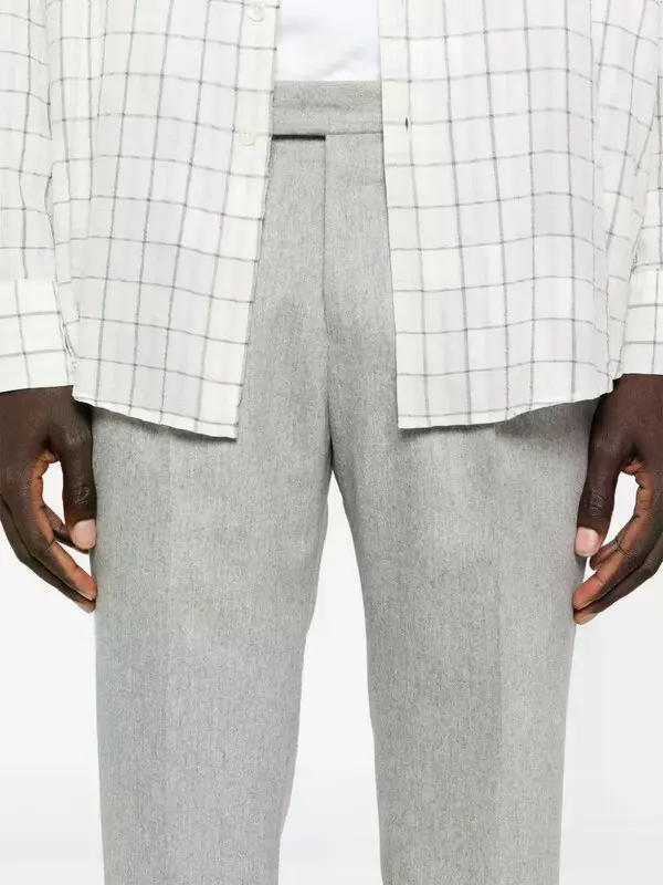 PT TORINO Mid-rise Tapered Trousers - Grey