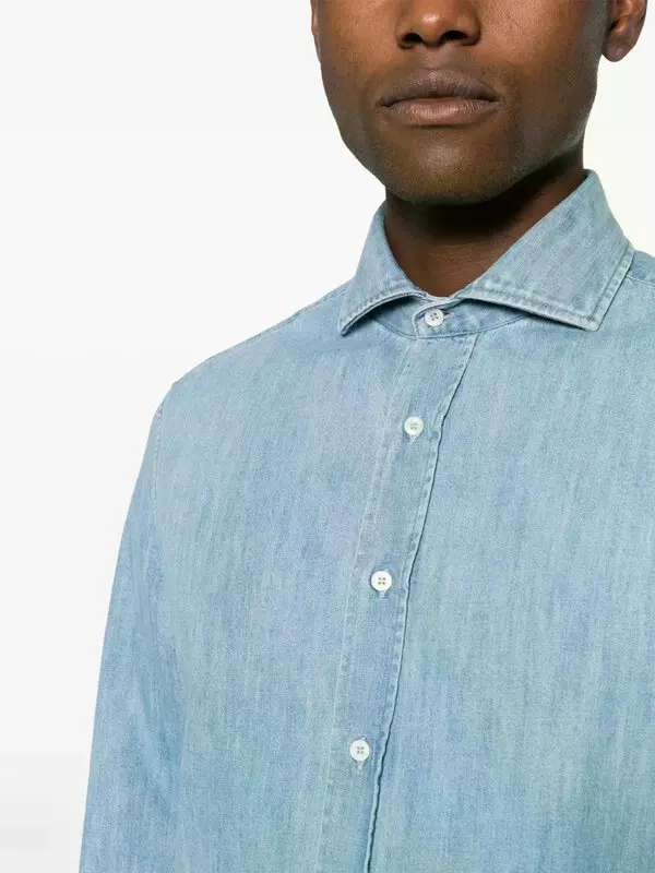 Brunello Cucinelli Spread-collar Denim Shirt