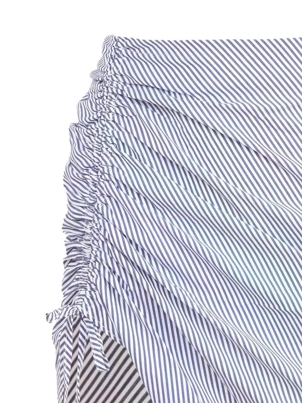 FLEUR DU MAL Ruched Poplin Mini Skirt