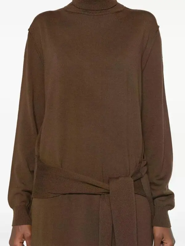 LEMAIRE Trompe L’oeil Midi Dress - Brown