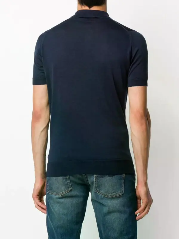 John Smedley Fine-knit Polo Shirt - Blue