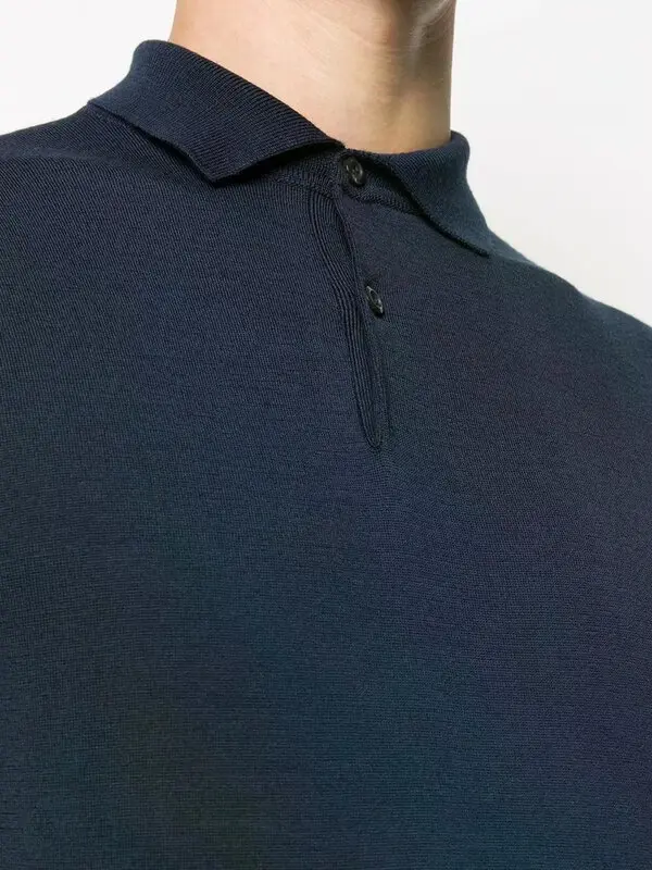 John Smedley Fine-knit Polo Shirt - Blue