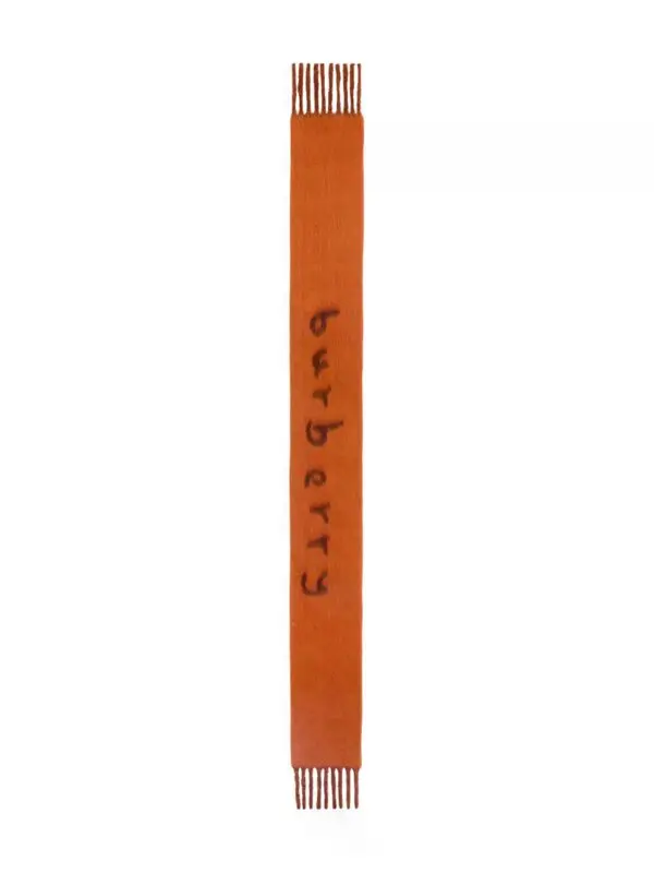 Burberry Reversible Fringed Scarf - Orange