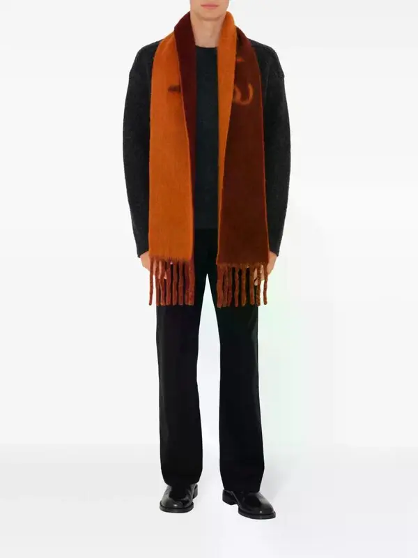 Burberry Reversible Fringed Scarf - Orange