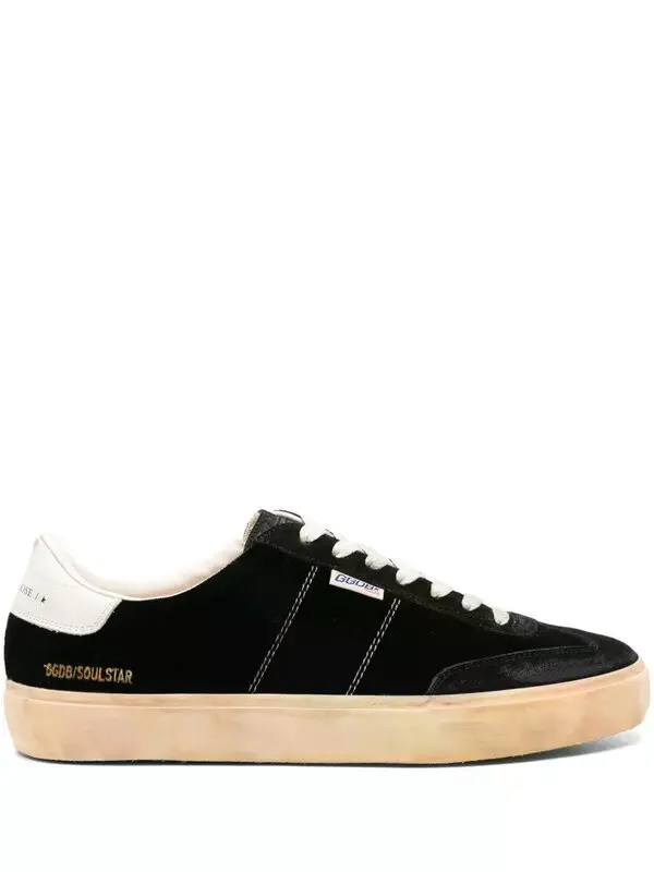 GOLDEN GOOSE Soul Star Embroidered Velvet Sneakers - Black