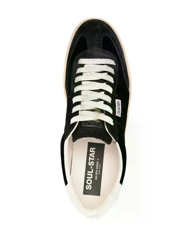 GOLDEN GOOSE Soul Star Embroidered Velvet Sneakers - Black