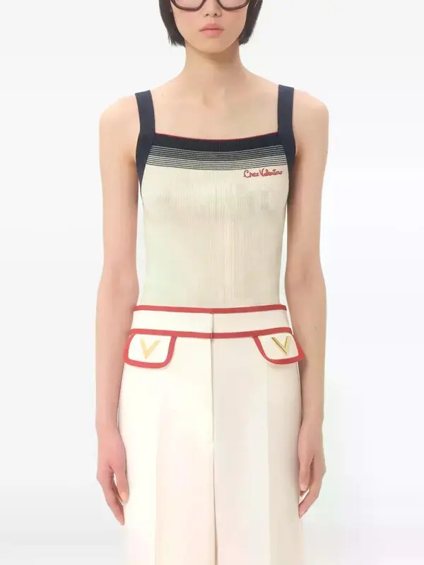 Valentino Garavani Embroidered Virgin Wool Top