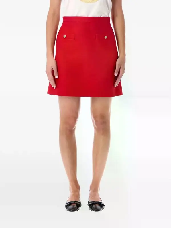 Valentino Garavani Jacquard Flower Heart Jewel Button Mini Skirt