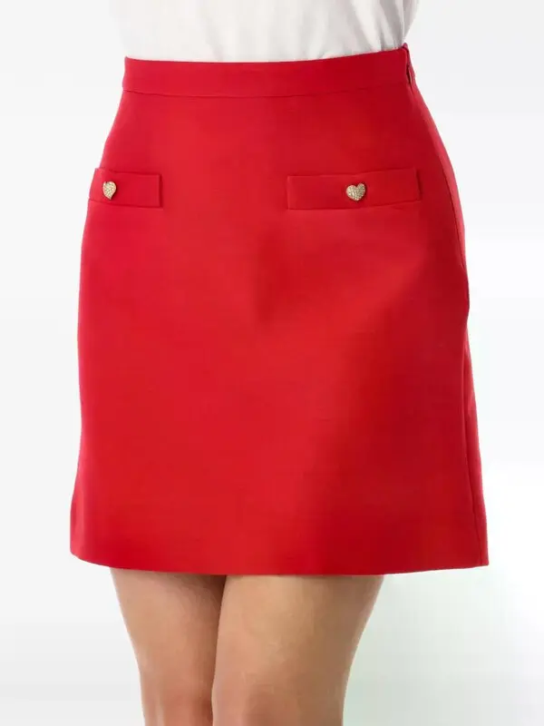 Valentino Garavani Jacquard Flower Heart Jewel Button Mini Skirt
