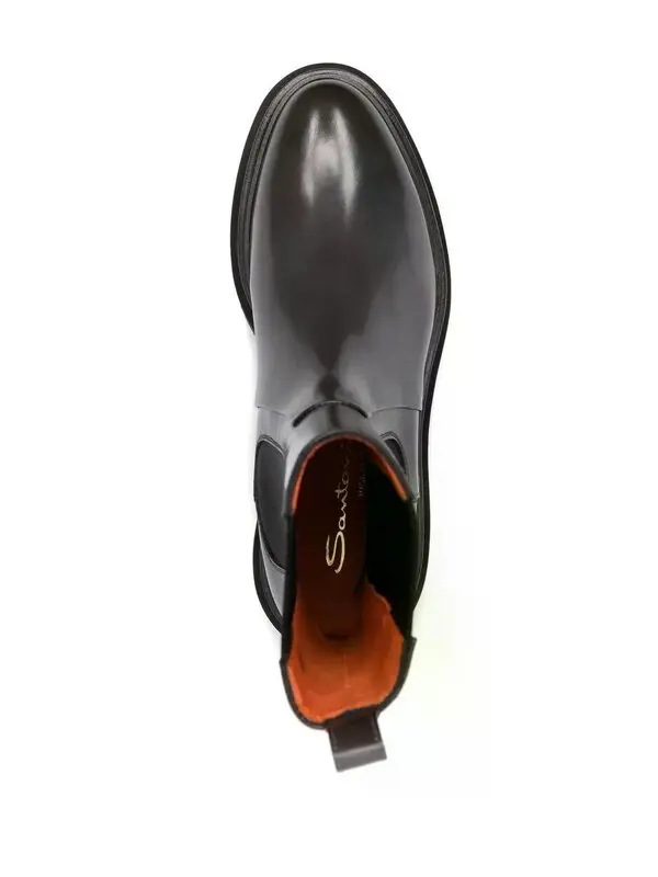 Santoni Patent-finish Chelsea Boots - Grey