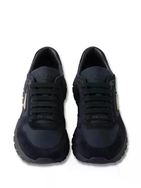 Prada Prax 2.0 Re-nylon Suede-panelled Sneakers - Blue