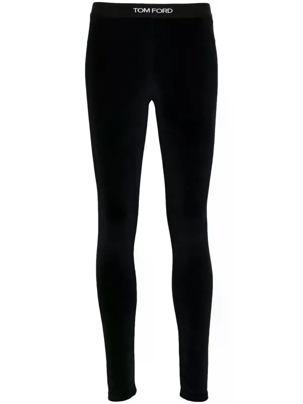 TOM FORD Velvet Logo-detail Leggings