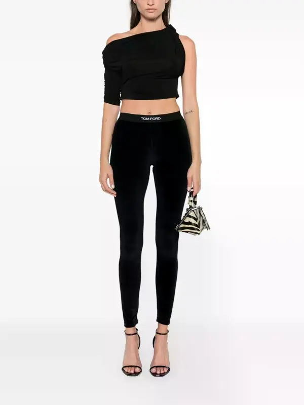 TOM FORD Velvet Logo-detail Leggings