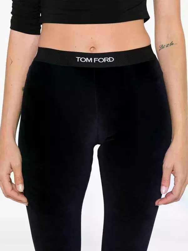 TOM FORD Velvet Logo-detail Leggings