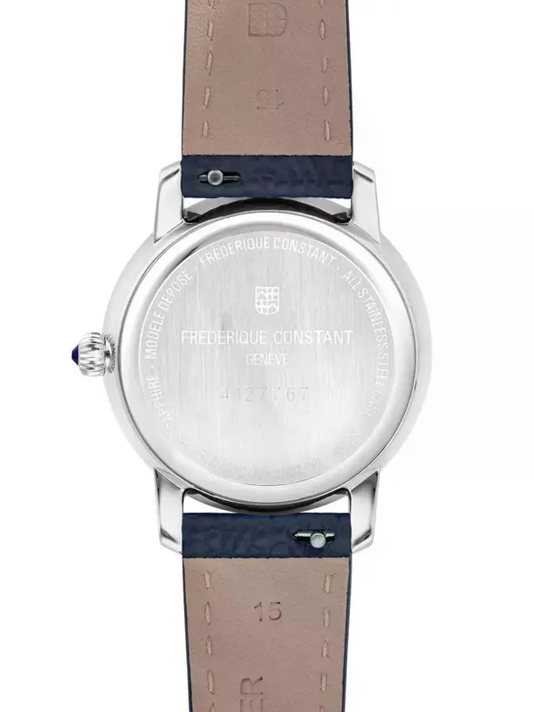 FREDERIQUE CONSTANT Classics Slimline Moonphase Watch With Leather Strap - Silver