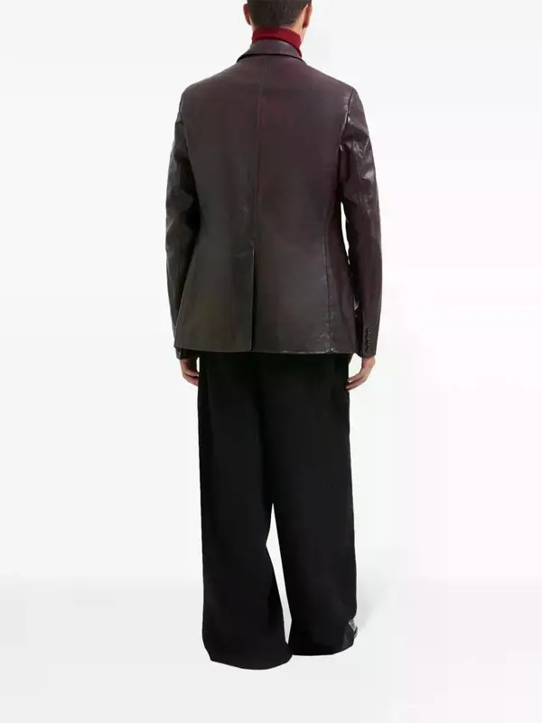 Gcds Leather Double-breasted Blazer