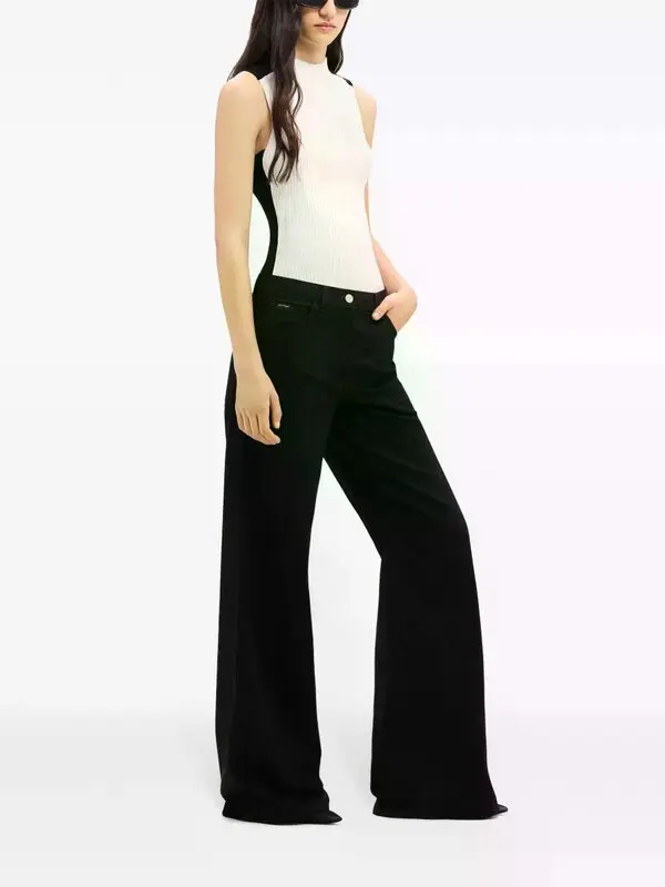 COURREGES Contrast Frame Ribbed Tank Top