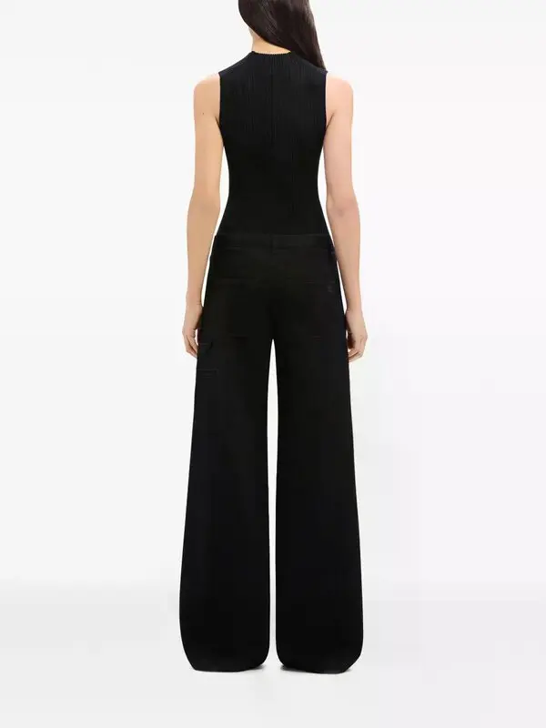 COURREGES Contrast Frame Ribbed Tank Top