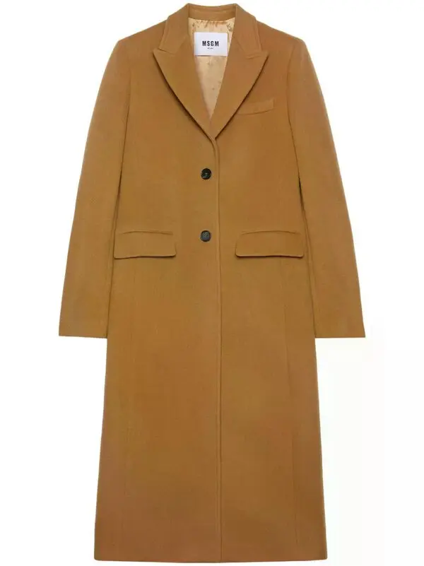 MSGM Notched-lapel Button-fastening Coat