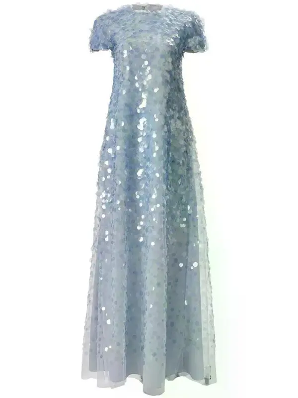 Carolina Herrera Sequinned Short-sleeve Gown
