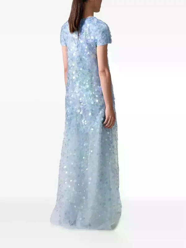 Carolina Herrera Sequinned Short-sleeve Gown