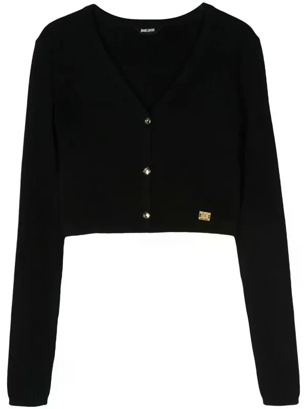 Just Cavalli Logo Plaque Cropped Cardigan