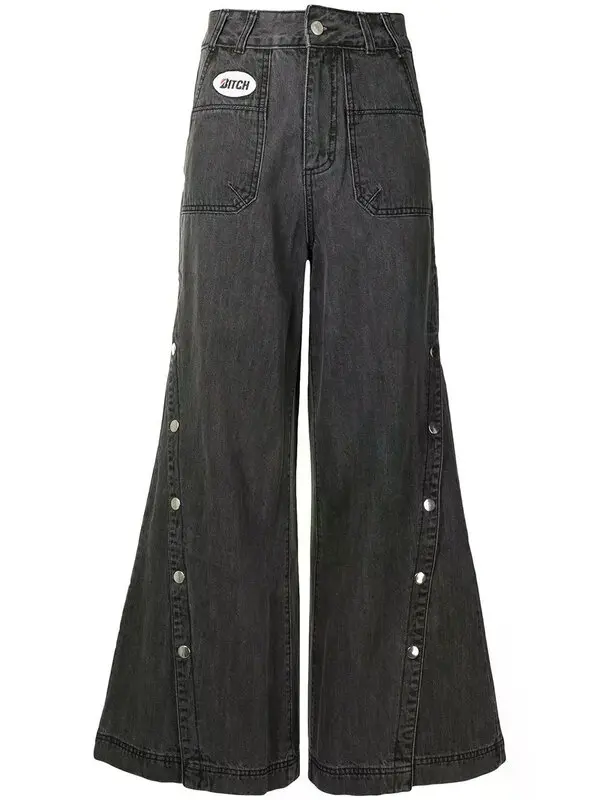 GROUND ZERO Button-leg Flared Jeans