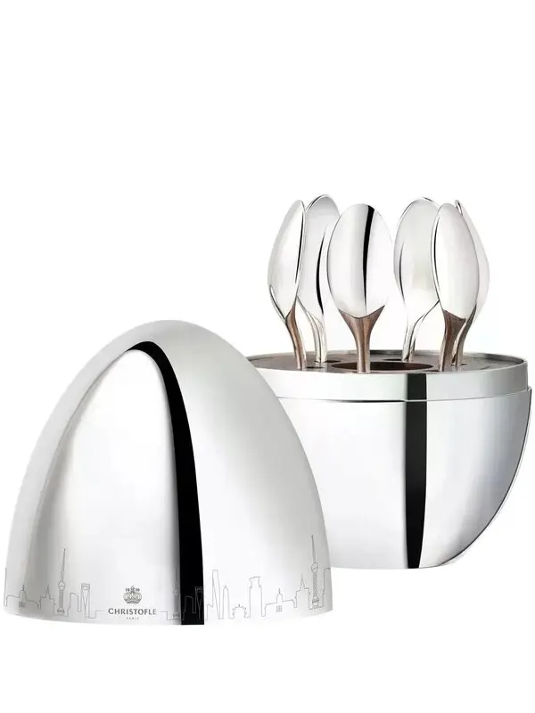 Christofle Mood Skyline Shanghai Espresso Spoon - Silver