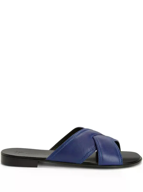 GIUSEPPE ZANOTTI Flavio Leather Slip-on Sandals