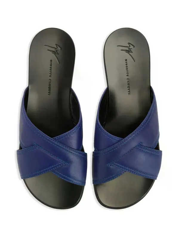 GIUSEPPE ZANOTTI Flavio Leather Slip-on Sandals