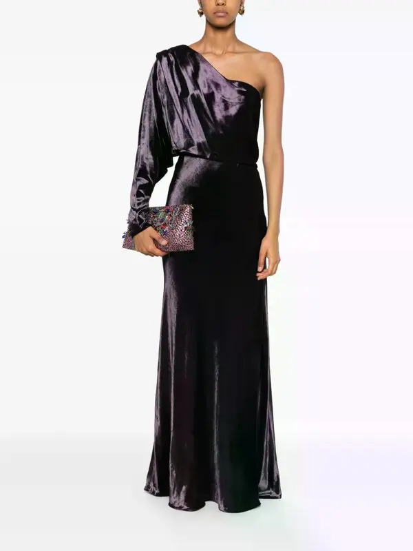 Zimmermann Silk Velvet Draped Gown