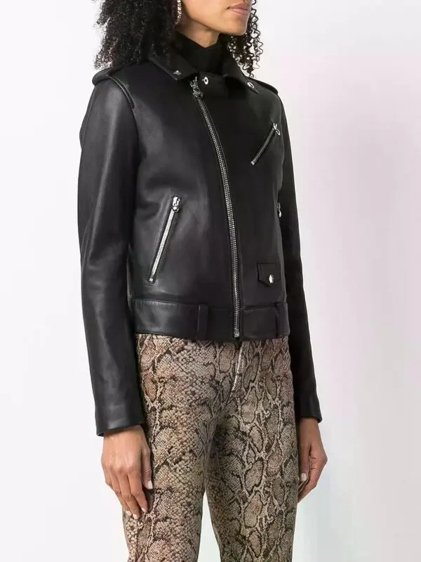 Philipp Plein Leather Biker Jacket