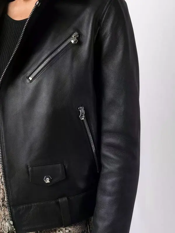 Philipp Plein Leather Biker Jacket