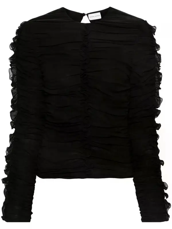 Magda Butrym Ruched Silk-blend Top