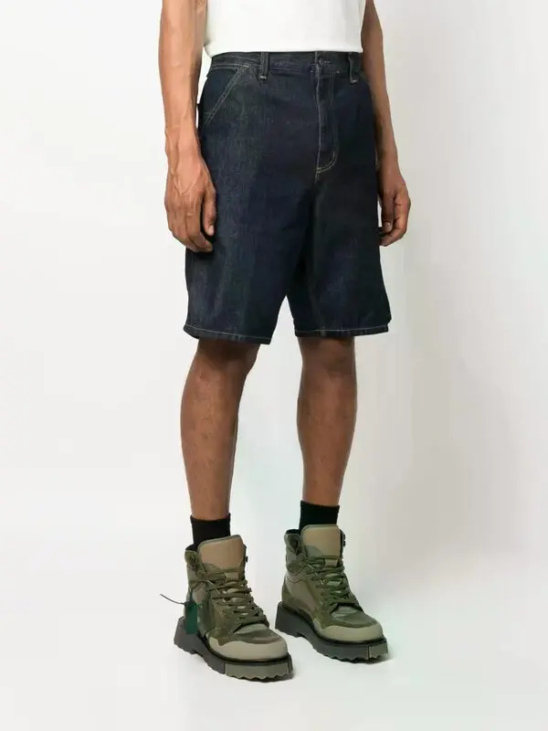 Carhartt Work In Progress Logo-patch Denim Cargo Shorts