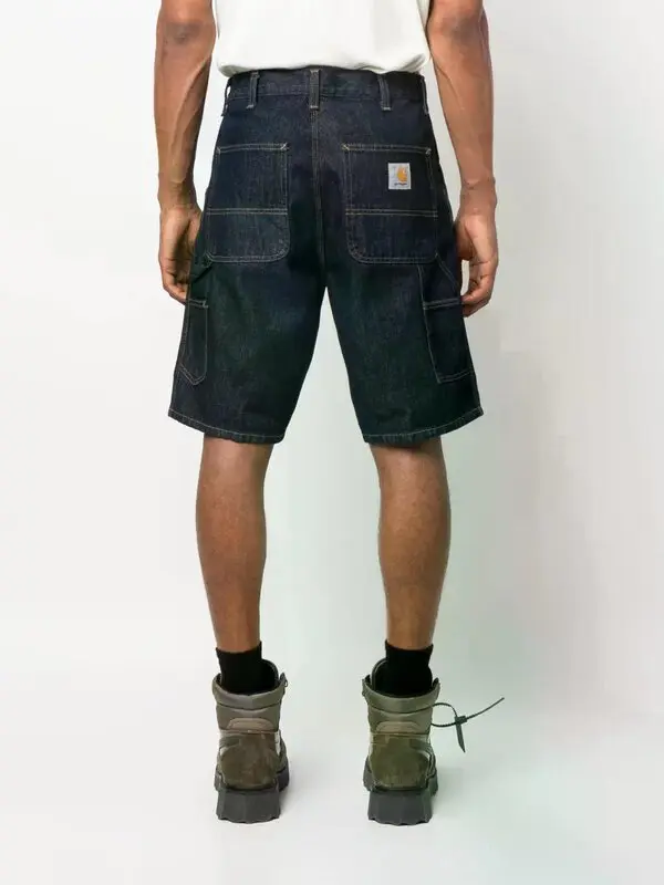 Carhartt Work In Progress Logo-patch Denim Cargo Shorts