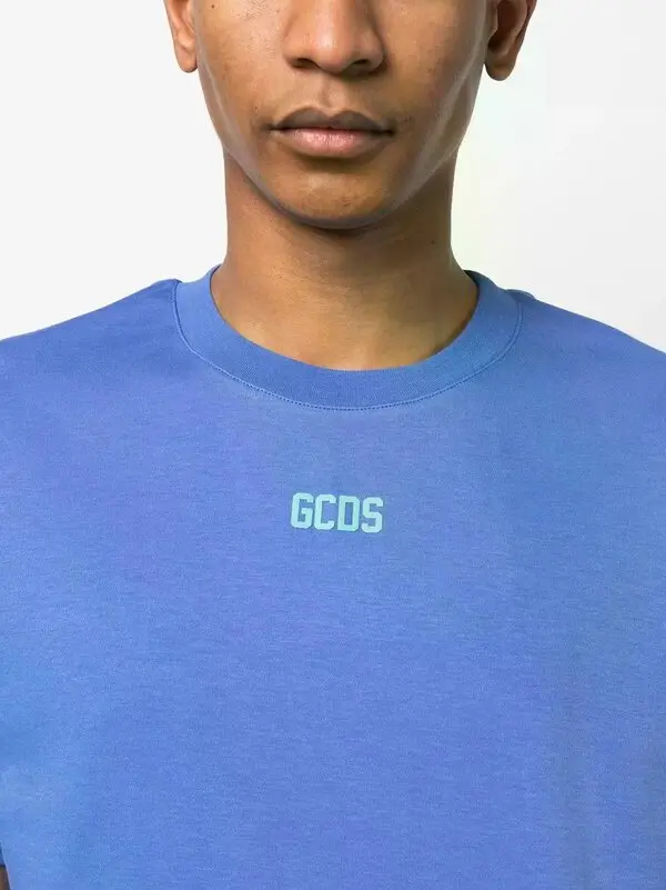 Gcds Logo-print Cotton T-shirt - Blue