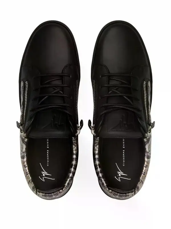 GIUSEPPE ZANOTTI Frankie Double-zip Low-top Sneakers - Black