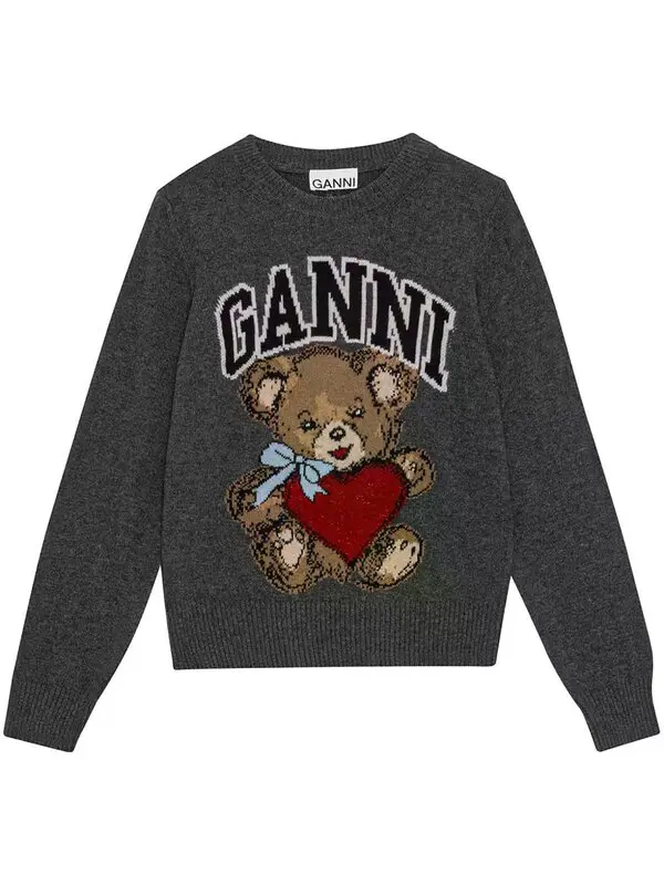 GANNI Embroidered Logo Jumper