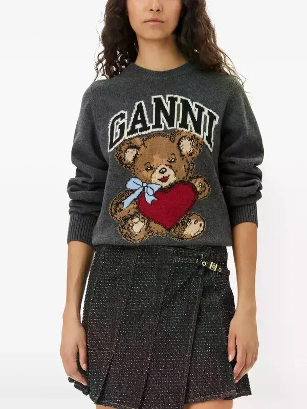 GANNI Embroidered Logo Jumper