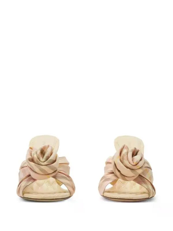 Burberry 90mm Rose Mules - Neutrals