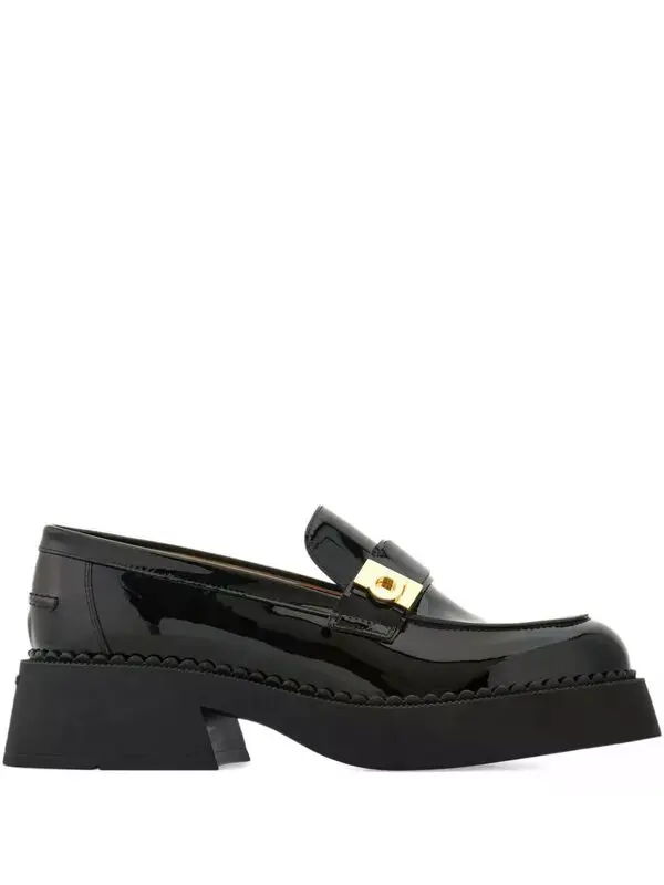 FERRAGAMO Leather Loafers With Hug Buckle Detail