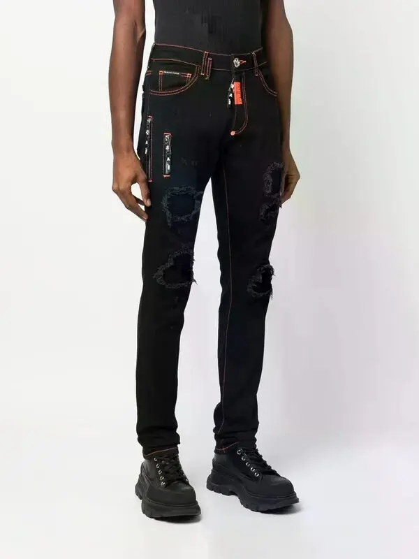 Philipp Plein Ripped Slim-cut Jeans