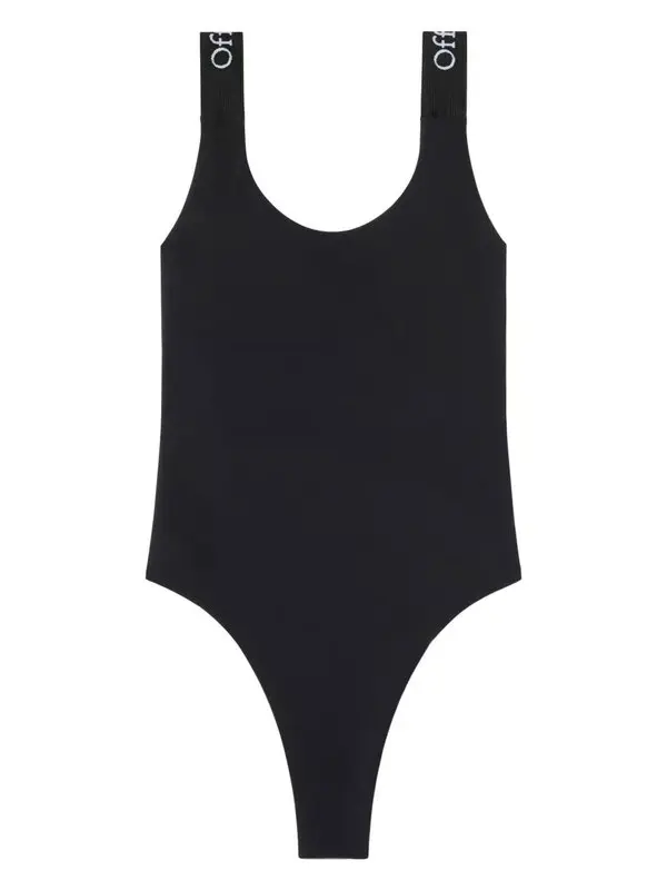 Off-White Logo-band Swimsuit - Black